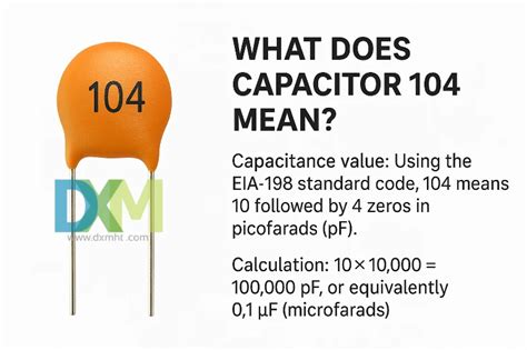 Capacitor 104 Value Guide For Electronics Dxm