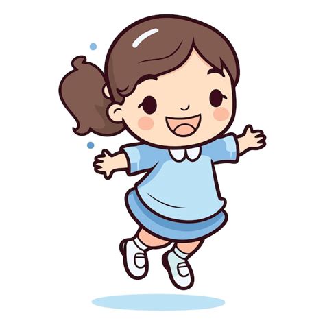 달리고 웃는 귀여운 작은 소녀 만화 터 일러스트레이션 그래픽 디자인 프리미엄 Ai 생성 벡터 달리고 웃는 귀여운 작은 소녀 만화 터 일러스트레이션 그래픽 디자인 프리미엄 Ai 생성 벡터