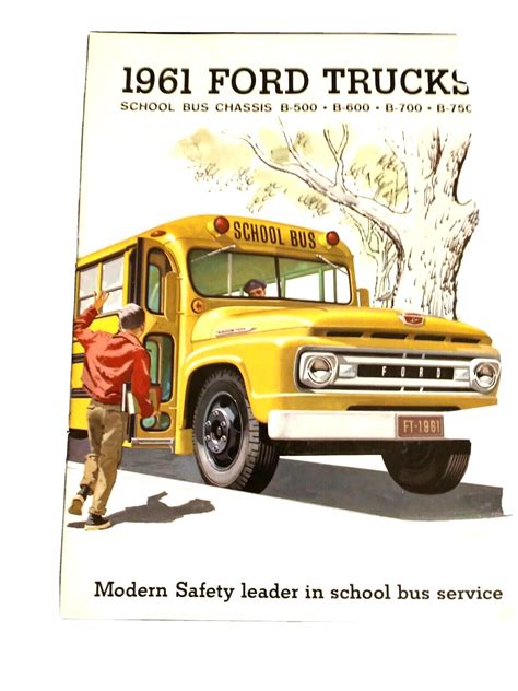 1961 Ford Trucks School Bus Chassis B 500 600 Truck Dealer Showroom