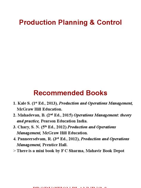 13 Production Planning And Control Pdf Inventory Operations Management
