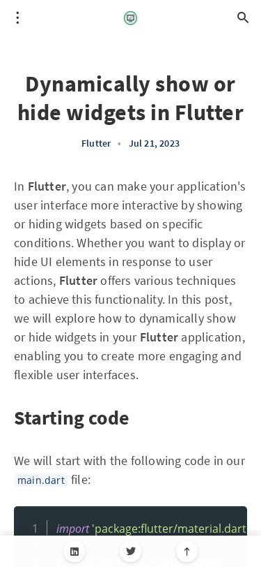 Dynamically Show Or Hide Widgets In Flutter Seo Report