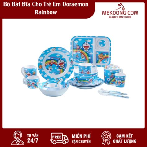 Bộ Bát Đĩa Cho Trẻ Em Doraemon Rainbow Melamine Superware Mekoong