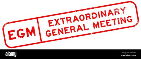 Grunge Red Egm Extraordinary General Meeting Word Square Rubber Seal