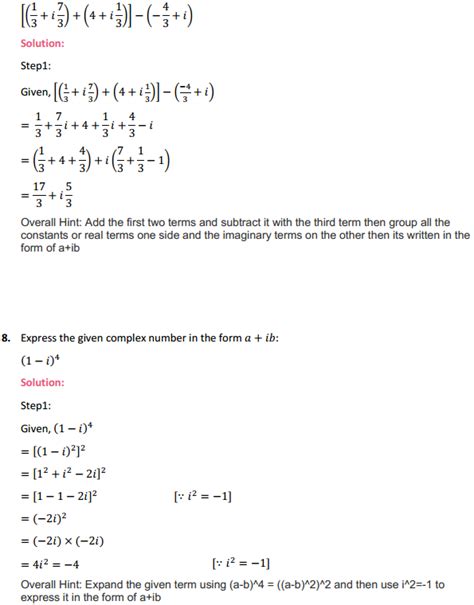 ncert solutions for class 11 maths chapter 5 complex numbers and