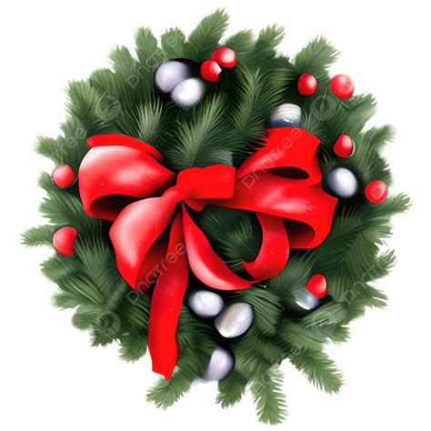 빨간 리본이 달린 크리스마스 화환 크리스마스 화환 빨간 리본 크리스마스 디자인 Png 일러스트 및 Psd 이미지 무료 다운로드 Pngtree