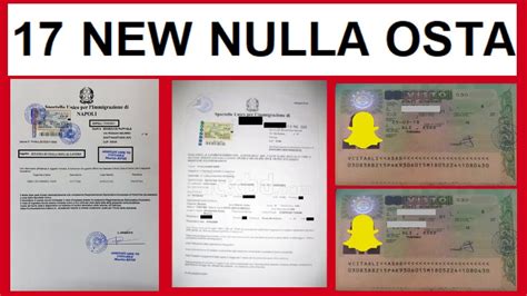 17 New Nulla Osta Nulla Osta In Rome Naples Milan Italy Work Visa