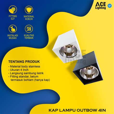 Jual Kap Lampu In Downlight Kotak Rumah Lampu Stainless Outbow Kotak Putih Jakarta Barat