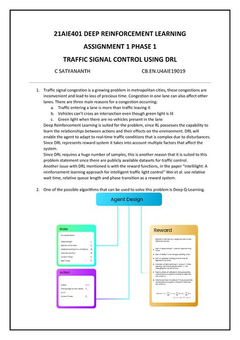 Satyananth Chatakond Cb 21aie401 Deep Reinforcement Learning Assignment 1 Phase 1 Traffic