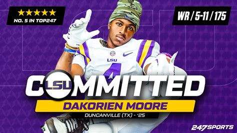 Lsu Scores Commitment From 5 Star 2025 Receiver Dakorien Moore