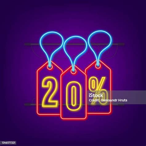 20 할인 할인 네온 태그 할인 제공 가격 태그 20 할인 프로모션 플랫 아이콘 긴 그림자 벡터 일러스트레이션 20에 대한 스톡 벡터 아트 및 기타 이미지 Istock