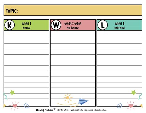 Kwl Chart 14 Templates World Of Printables