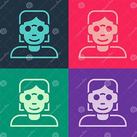 Pop Art Hacker Or Coder Icon Isolated On Color Background Programmer