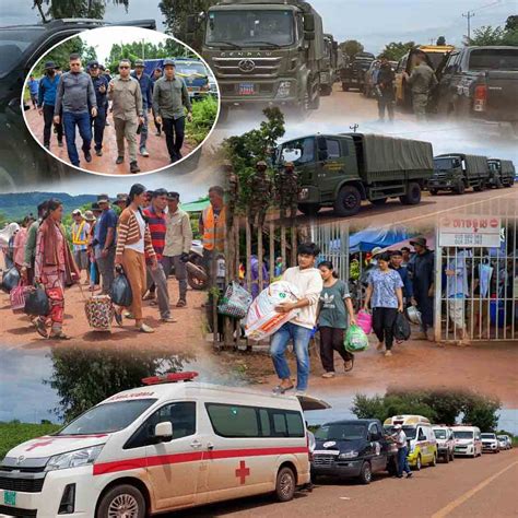 រថយន្តកងទ័ពនិងរថយន្តពេទ្យជាច្រើនគ្រឿង ចាំដឹកពលរដ្ឋដែលស្នាក់នៅចម្ការ លោក