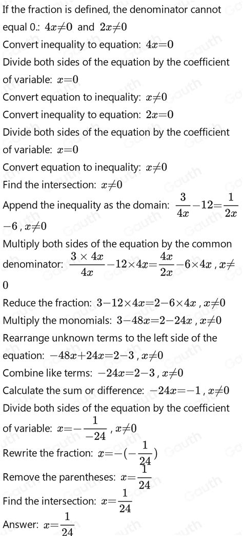 solved 3 4x 12 1 2x 6 [algebra]
