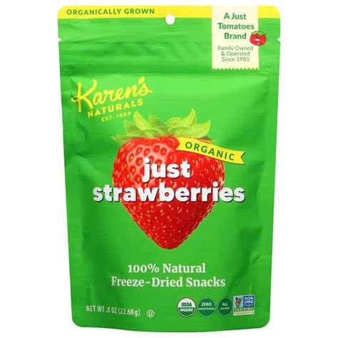 Karens Naturals Organic Just Strawberries 0 8 Oz Hy Vee Aisles