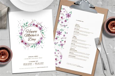 Mothers Day Menu Template In Psd Ai And Vector Brandpacks