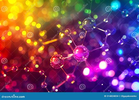 Molecular Connections Abstract Scientific Rainbow Background Stock Illustration Illustration