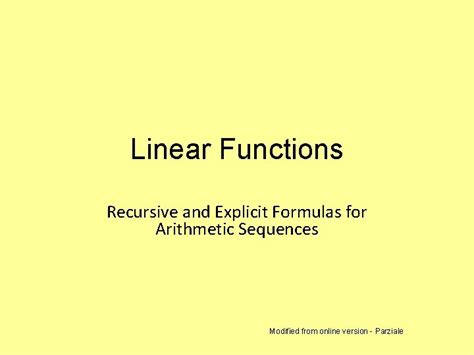 linear functions recursive and explicit formulas for arithmetic