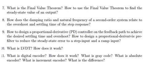 Solved What Is The Final Value Theorem How To Use The Final Chegg Com
