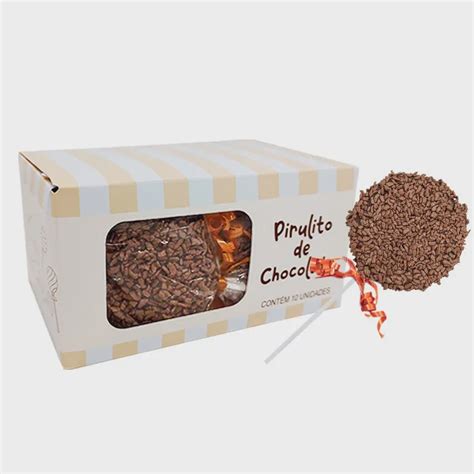 Pirulito De Chocolate Ao Leite Com Granulado 10 Uni Borússia Chocolates Submarino