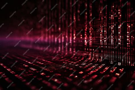 Maroon Binary Code On Dark Creating An Atmosphere Of Data Technology And Cyber Security Focus On