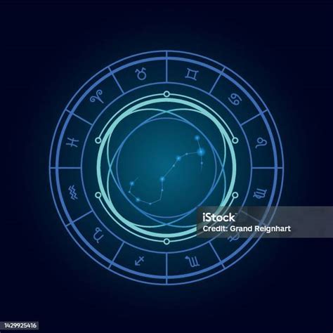 전갈자리 별 기호와 어두운 배경의 조디악의 열두 징후가있는 마법의 바퀴 점성술 밀교 점성술 조디악 별 표지판 마법의 원 바퀴에