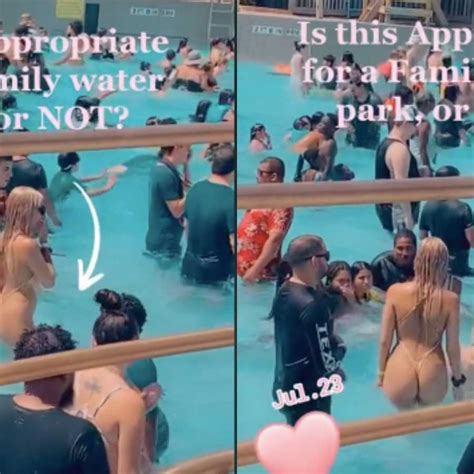 Bikini Falling Off Water Park