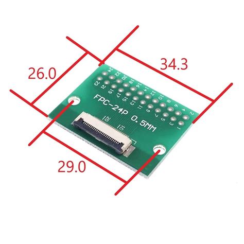 Ffc Fpc 24 Pin Adapter Board 0 5mm To 2 54mm Soldered Connector Roboticsdna