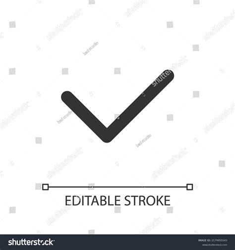 Check Mark Pixel Perfect Linear Ui Stock Vector Royalty Free 2179955543 Shutterstock