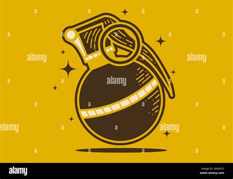 Vintage Retro Art Design Of A Hand Grenade Stock Vector Image And Art Alamy
