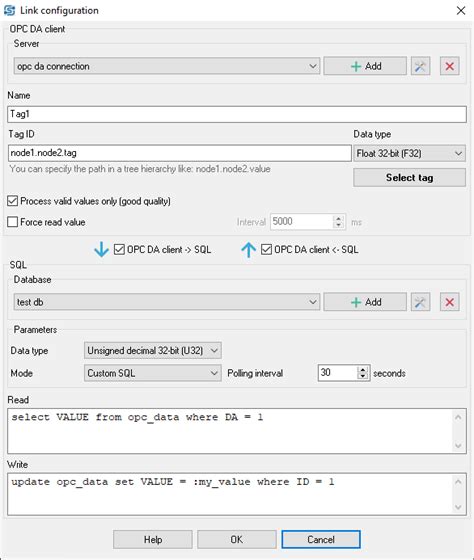 Connecting An Opc Clientserver To An Sql Database Using Datatag Link Agg Software