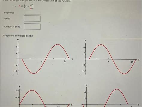 Answered Amplitude Period Y 5 Sin X Horizontal Shift Graph One Kunduz