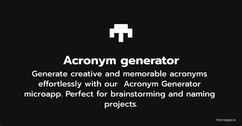 Acronym Generator