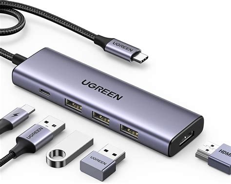 4k Hdmi Hub Ugreen Revodok 5 In 1 Usb C Hub With 4k Hdmi 100w Pd And 3