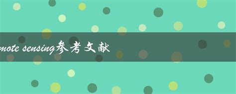 什么是remote sensing参考文献格式 论文100网