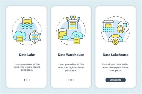 Premium Vector Data Repositories Onboarding Mobile App Screen