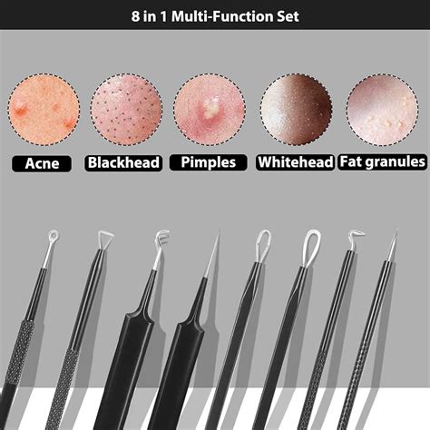 Glamne Blackhead Remover Pimple Popper Kit Acne Comedone Extractor