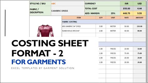 Garment Excel Templates Your Comprehensive Guide For Fashion Design Garment Solutions