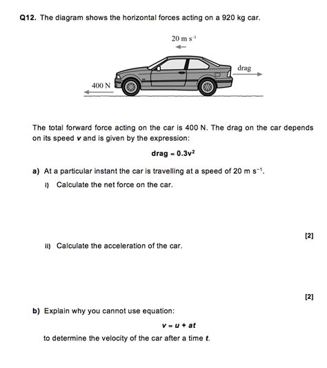 Solved Q12 The Diagram Shows The Horizontal Forces Acting