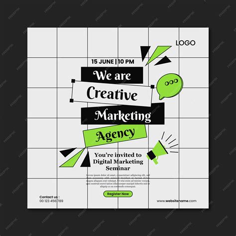 Premium Vector Digital Marketing Seminar Post Template
