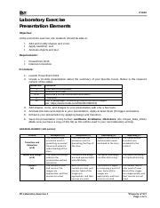 Laboratory Exercise Pdf IT Laboratory Exercise Presentation Elements Objective At