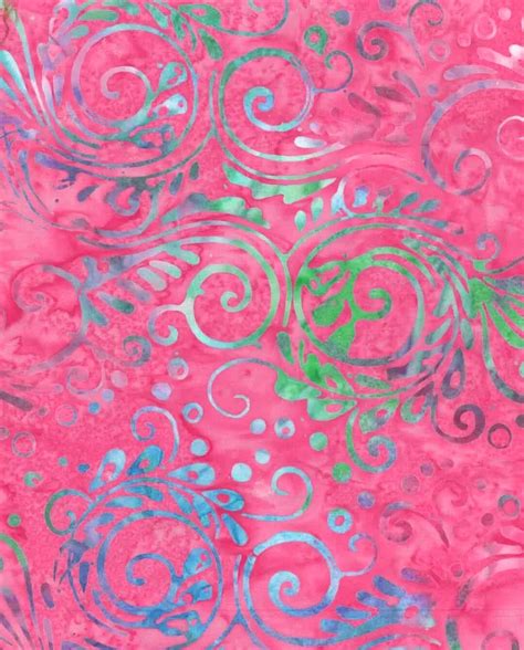 Oasis Batik 72 5735 Stamped Scrolls Pink Etsy
