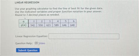 Solved Linear Regressionuse Your Graphing Calculator To Find