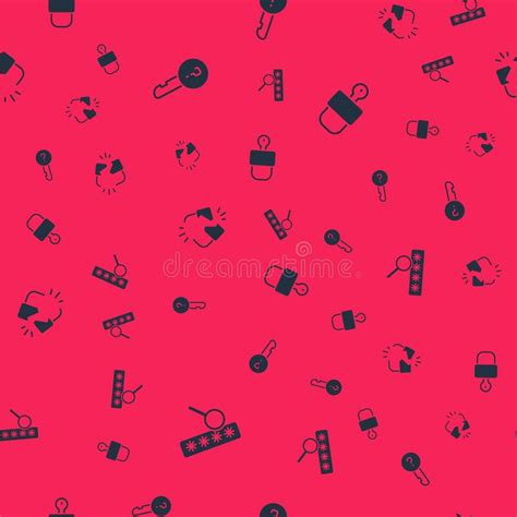 Set Password Protection Undefined Key Broken Cracked Lock And Lock And On Seamless Pattern