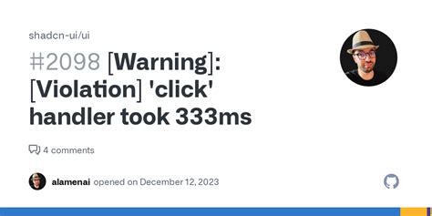 Warning Violation Click Handler Took 333ms · Issue 2098