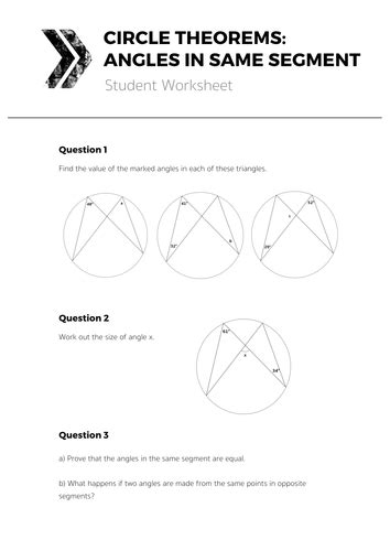 Circle Theorems Angles In Same Segment Complete Lesson Teaching