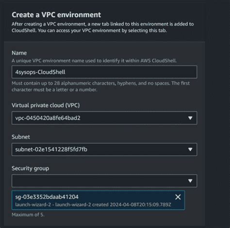 Install AWS CloudShell In A VPC Sysops