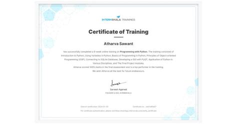Atharva Sawant On Linkedin Successfully Completed The Programming With