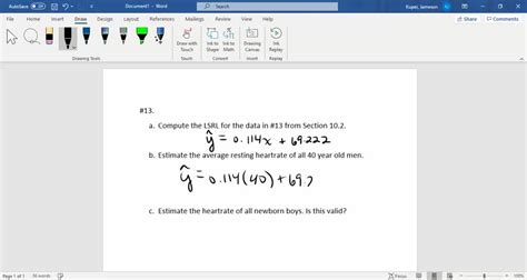 Solved For The Data In Exercise 13 Of Section 10 2 The Linear Correlation Coefficient A