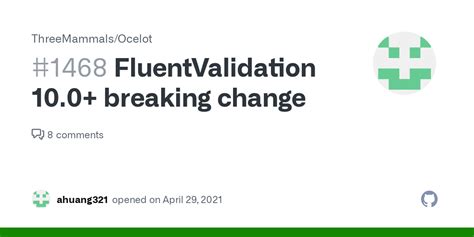 FluentValidation Breaking Change Issue ThreeMammals Ocelot GitHub